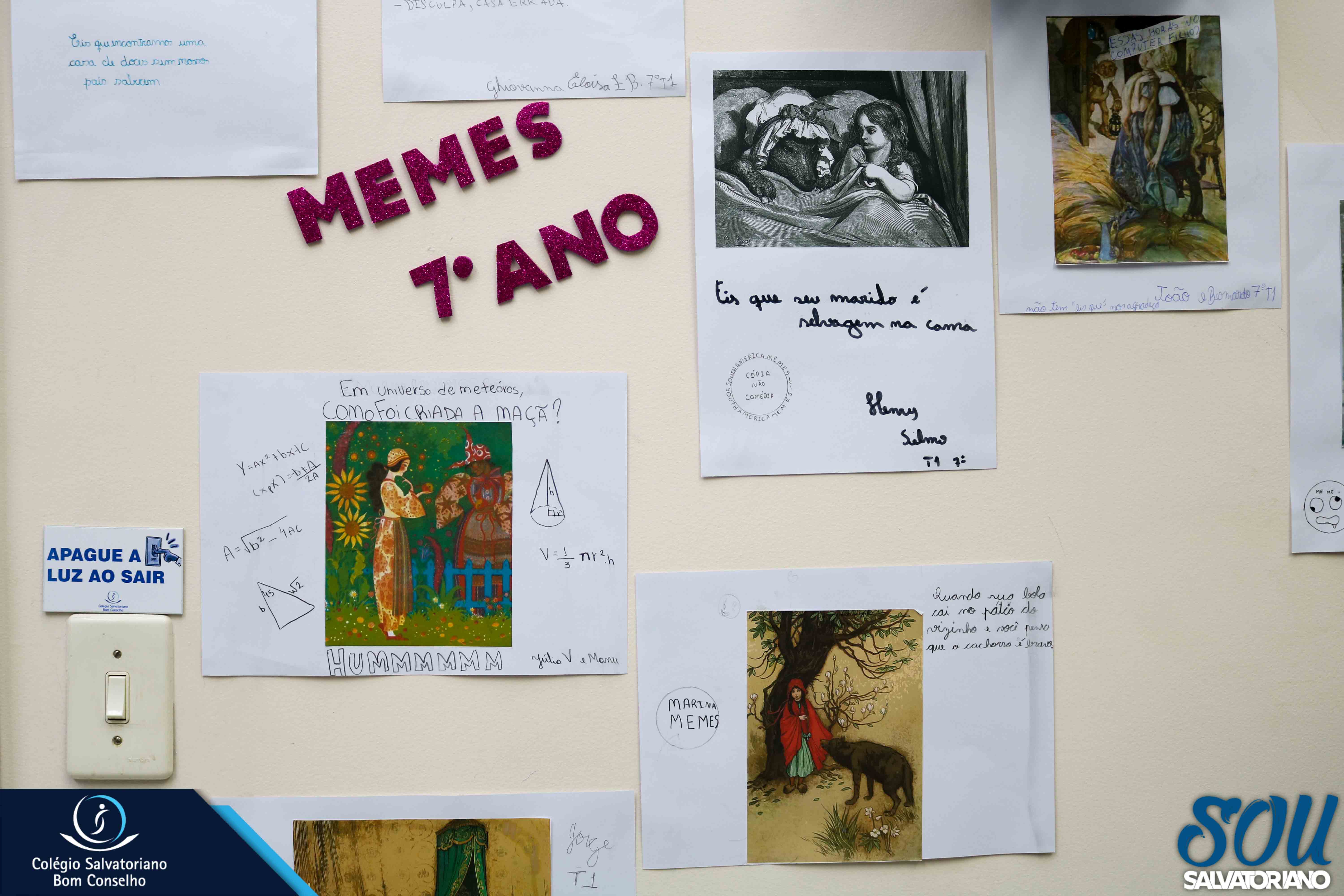 7° ano - Atividade com memes - Colégio Salvatoriano Bom Conselho