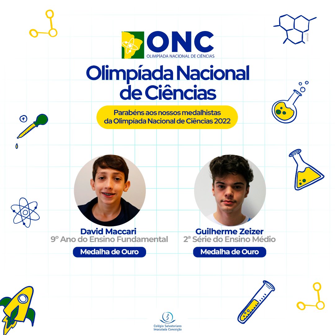 CSIC tem Medalhistas na ONC - Colégio Salvatoriano Imaculada Conceição